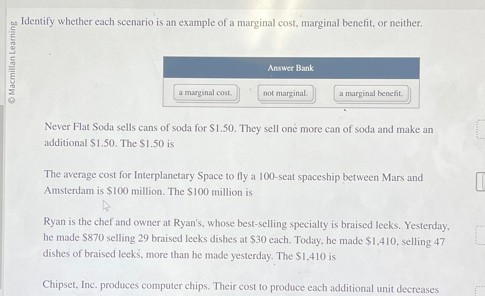 Solved Identify whether each scenario is an example of a | Chegg.com