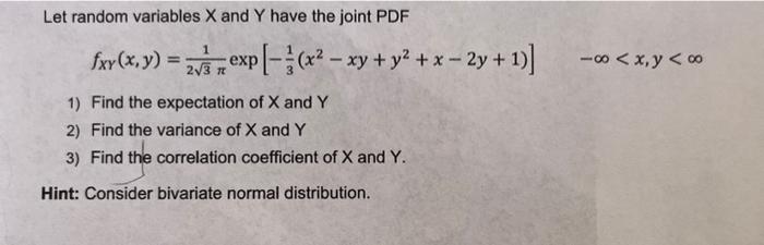 Solved Let random variables X and Y have the joint PDF | Chegg.com