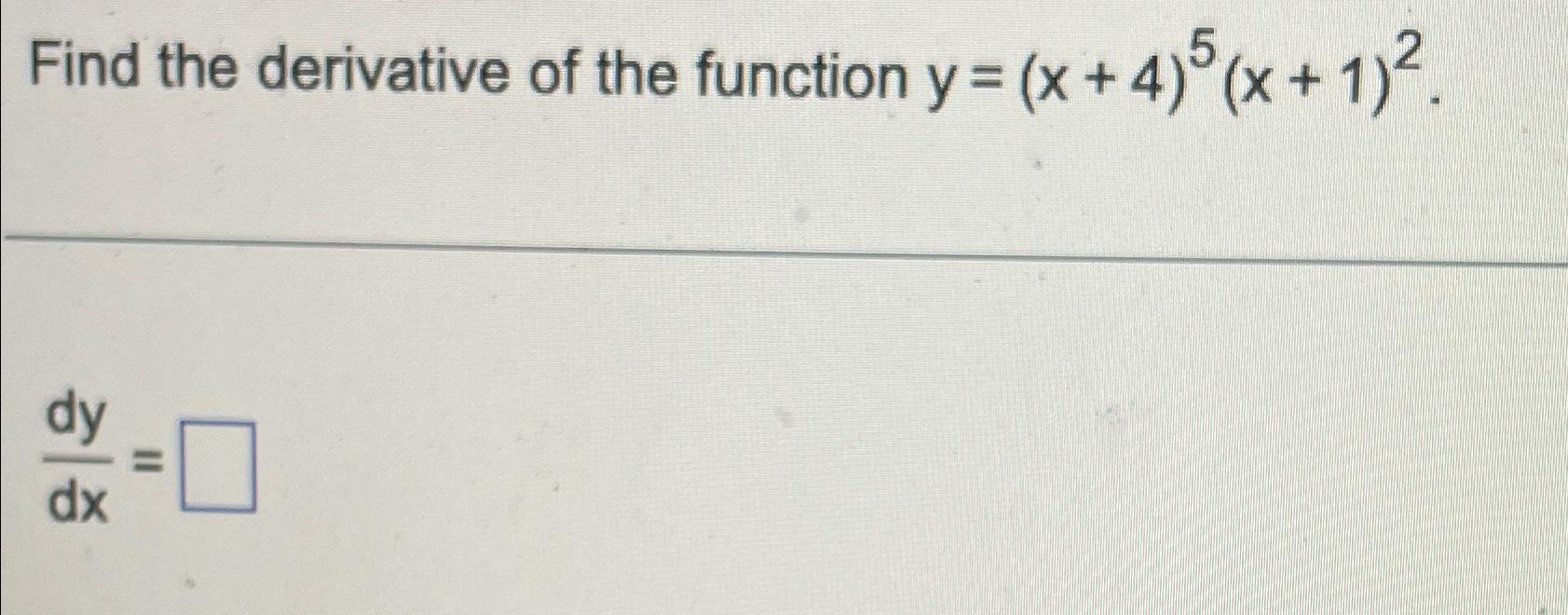 Solved Find the derivative of the function | Chegg.com