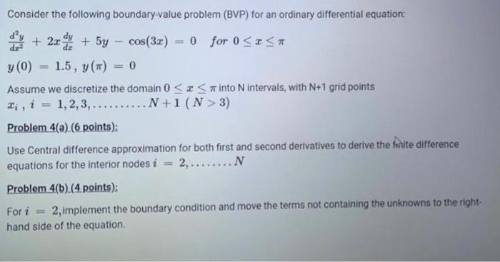 Solved dr Consider the following boundary-value problem | Chegg.com