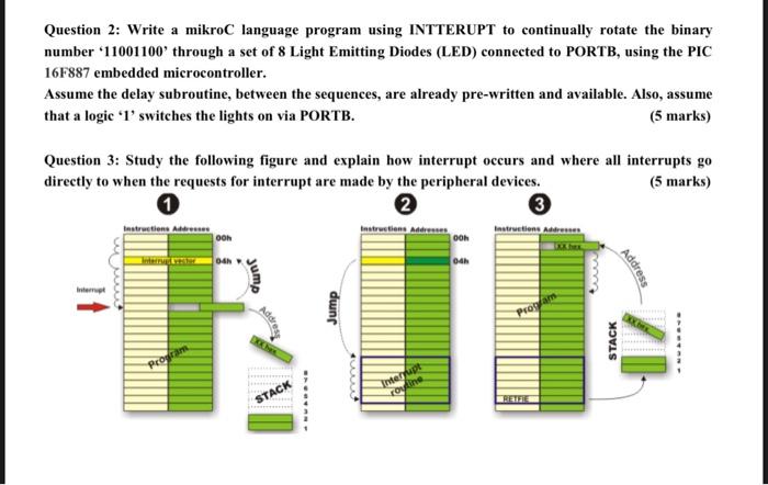 Solved Question 2: Write a mikroC language program using | Chegg.com