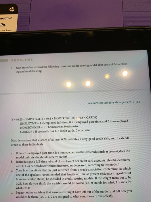 Solved ODUCTIVE. table design PROBLEM 1. Nast Stores has | Chegg.com