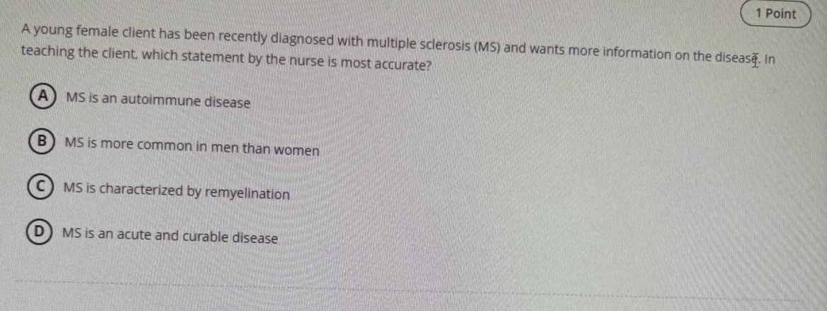 Solved A young female client has been recently diagnosed | Chegg.com