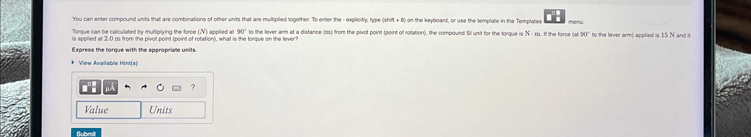 Solved You can enter compound units that are combinations of | Chegg.com
