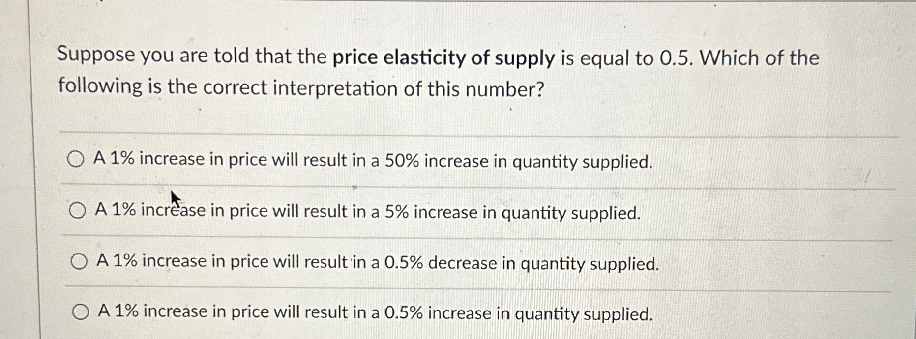 Solved Suppose you are told that the price elasticity of | Chegg.com