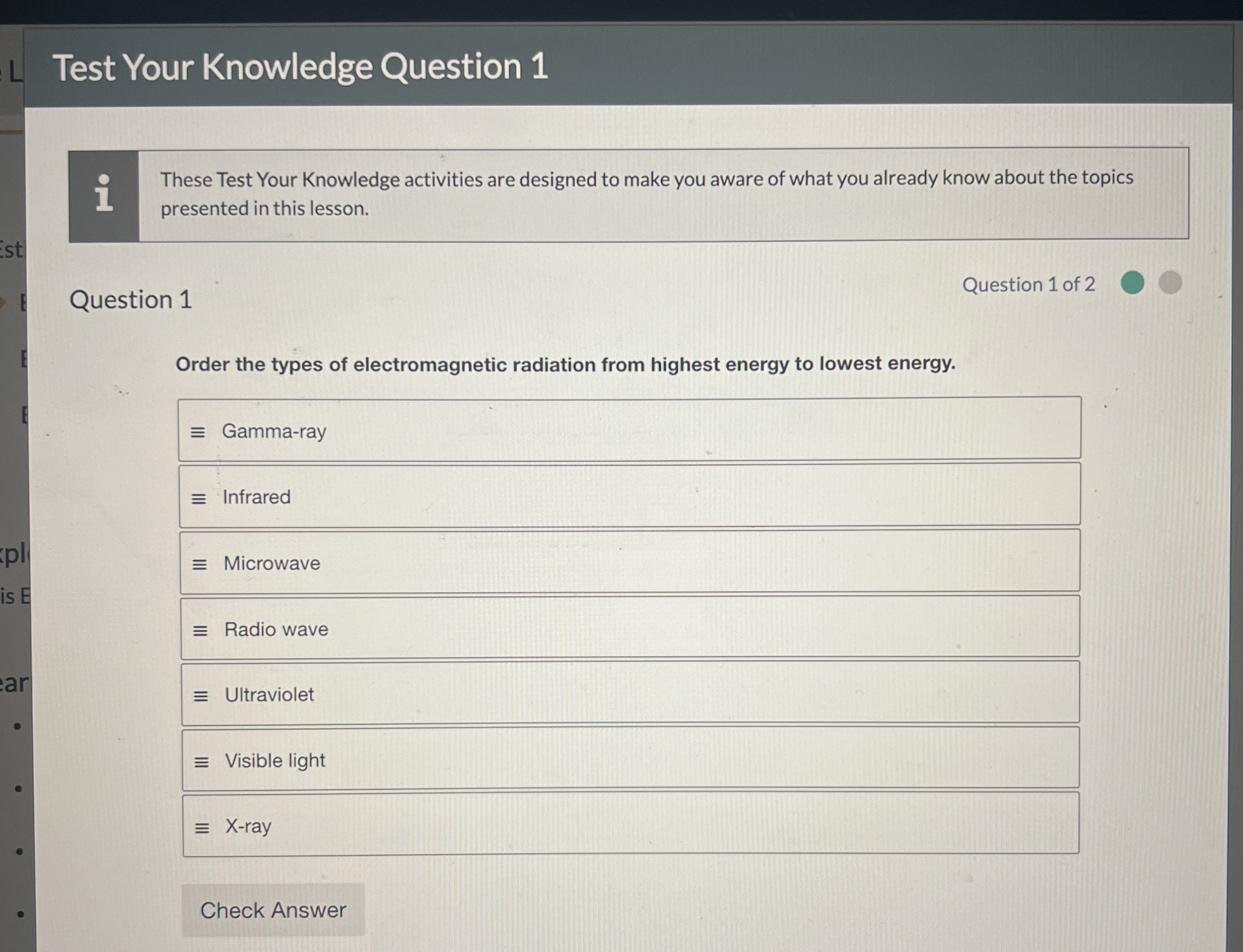 Solved 1 ﻿These Test Your Knowledge activities are designed | Chegg.com