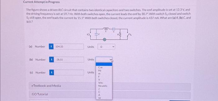 Solved The figure shows a driven RLC circuit that contains | Chegg.com