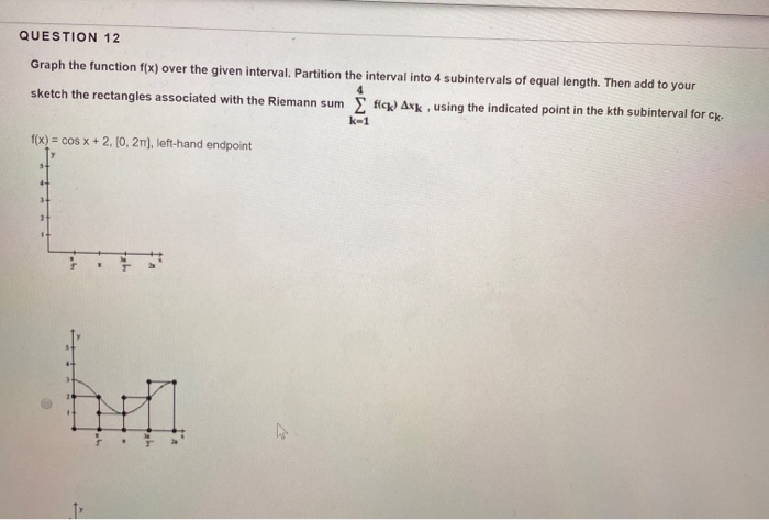 Solved QUESTION 12 Graph the function fx) over the given | Chegg.com Solved QUESTION 12 Graph the function fx) over the given | Chegg.com