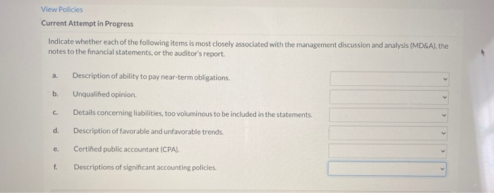 Solved View Policies Current Attempt in Progress Indicate | Chegg.com
