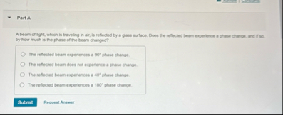 Solved Part AA beam of ligh, which is traveling in air, is | Chegg.com
