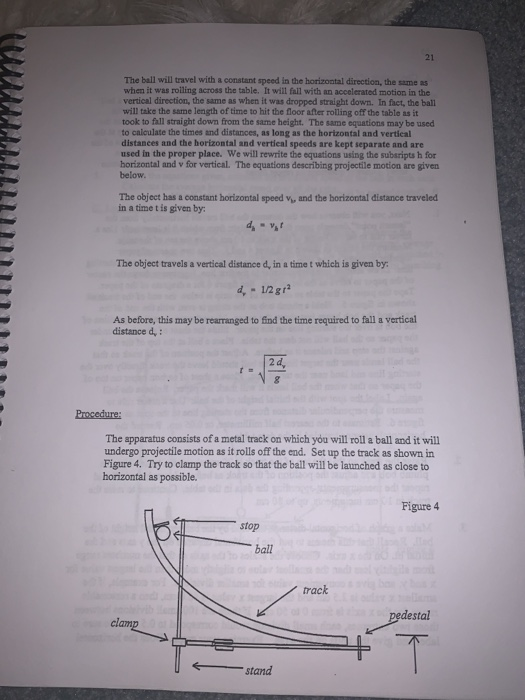 Experiment 3: Projectile Motion Introduction A | Chegg.com