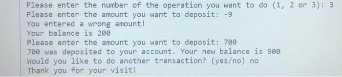 Solved You will create a program to samulate an ATM hanking | Chegg.com