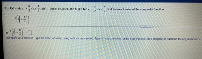 Solved For f(x) = sinx -a sxs 9(x) = cos x, 0sxsx, and h(x) | Chegg.com