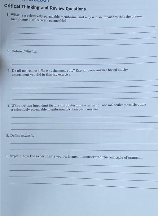 Solved Critical Thinking and Review Questions 1. What is a | Chegg.com
