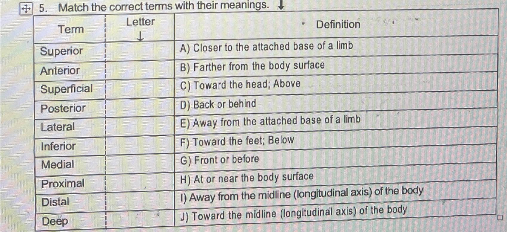 Solved Match the correct terms with their | Chegg.com