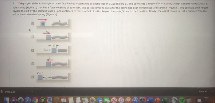 Solved A 1.30-kg object slides to the right on a surface | Chegg.com