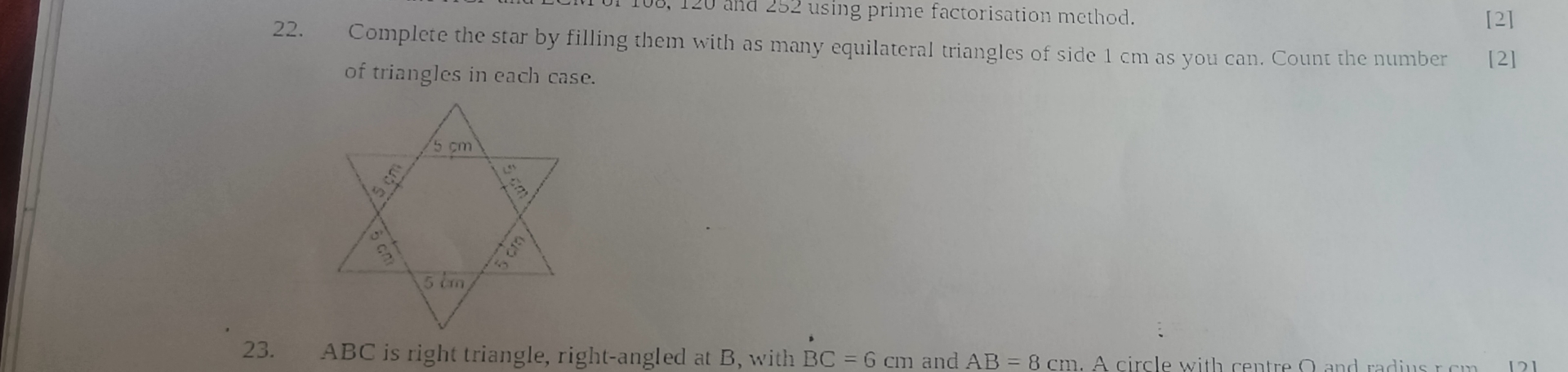 Solved Complete the star by filling them[2]of triangles in | Chegg.com