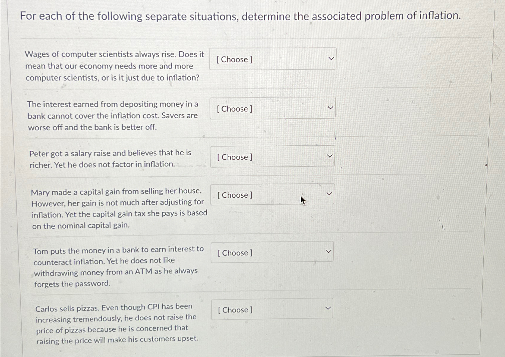 Solved For each of the following separate situations, | Chegg.com