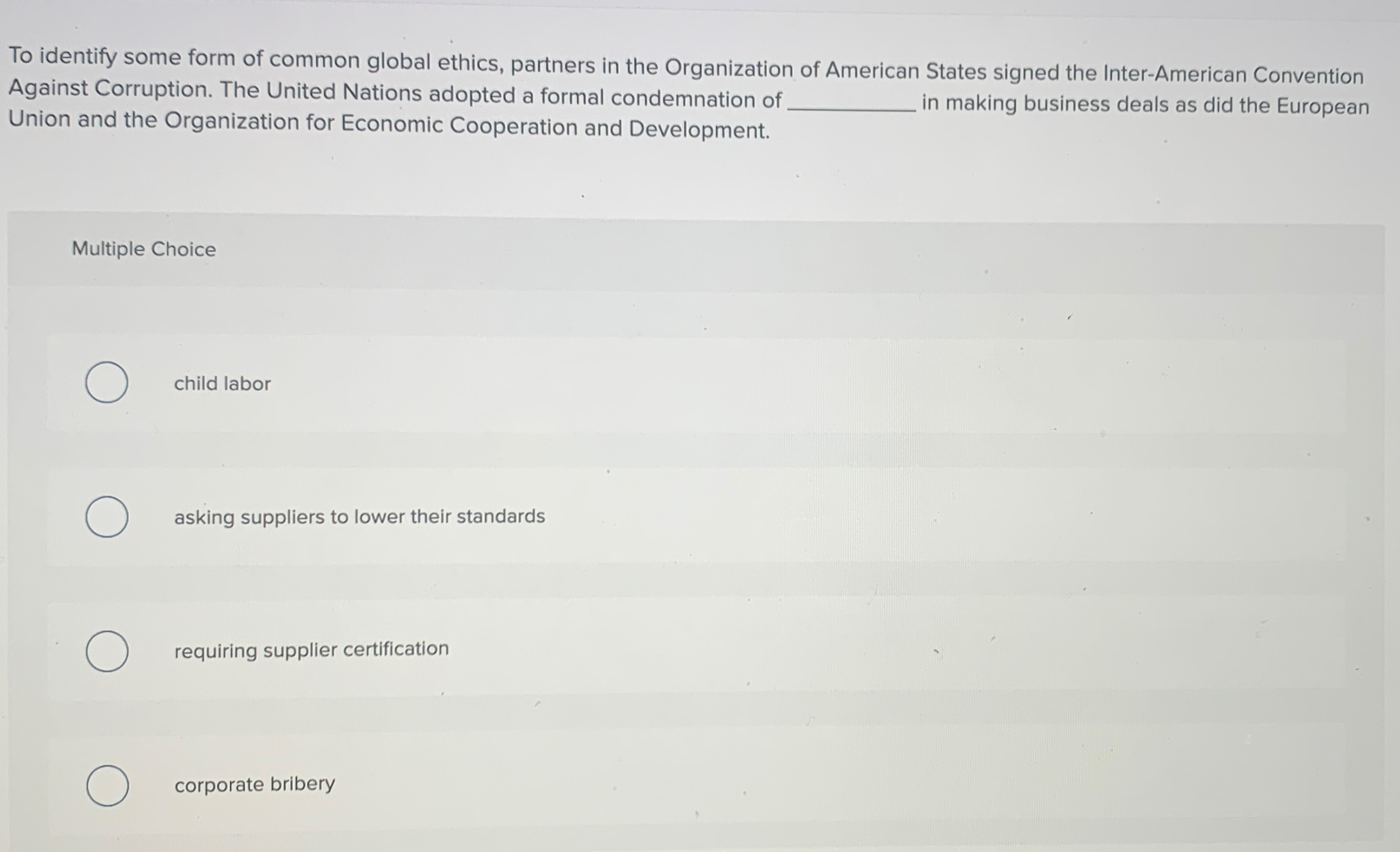 Solved To identify some form of common global ethics, | Chegg.com