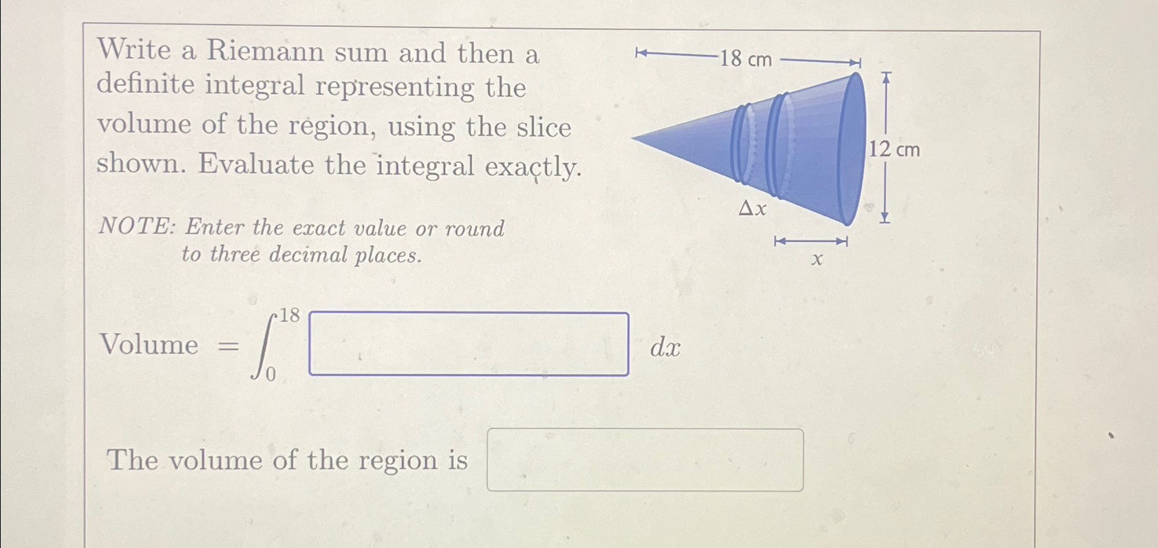Solved Write a Riemann sum and then a definite integral | Chegg.com