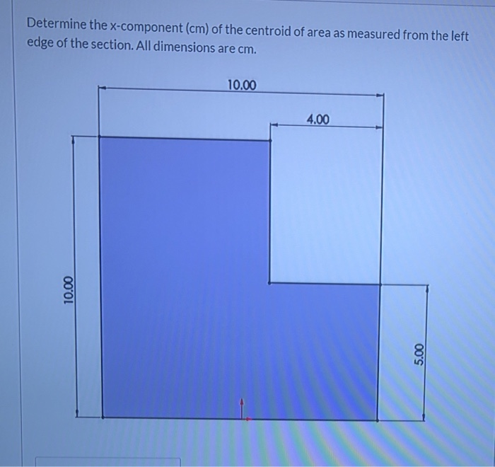 Solved Determine the x-component (cm) of the centroid of | Chegg.com