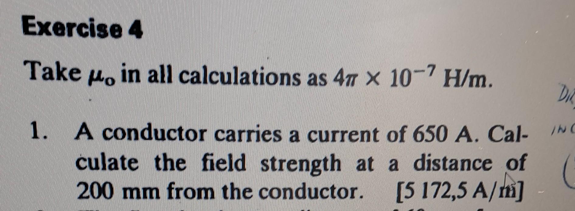 Solved Take μ0 in all calculations as 4π×10−7H/m. 1. A | Chegg.com