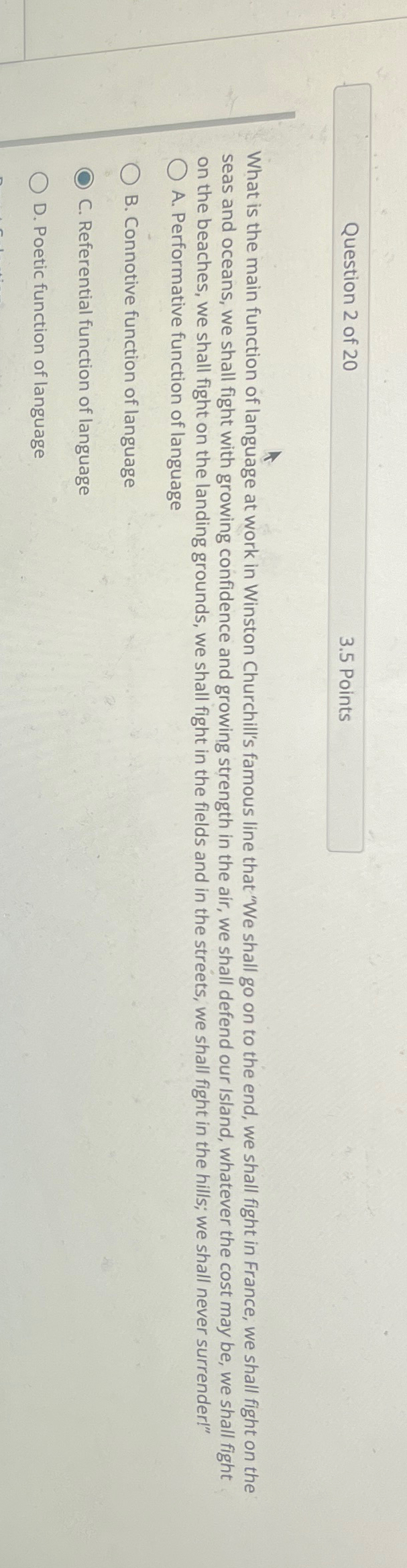 Solved Question 2 ﻿of 203.5 ﻿PointsWhat is the main function | Chegg.com