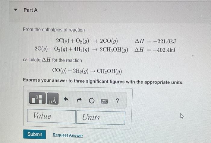 Solved From the enthalpies of reaction | Chegg.com
