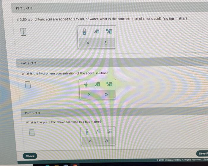 Solved if 3.50 g of chloric acid are added to 275 mL of | Chegg.com