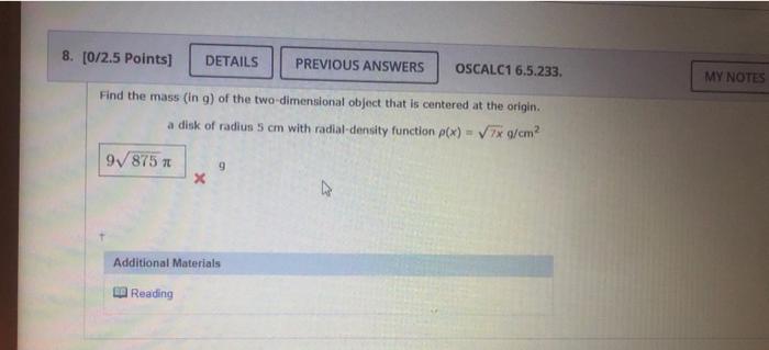 Solved Find the mass (in g) of the two-dimensional object | Chegg.com
