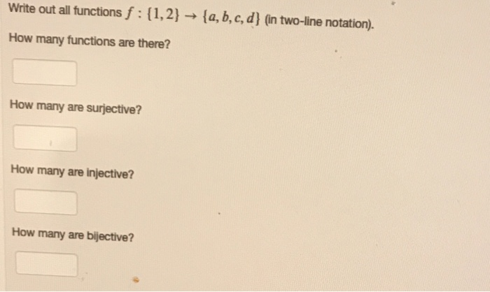 Solved Write Out All Functions F 12 Abcd In 