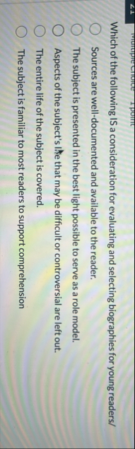 Solved Which of the following IS a consideration for | Chegg.com