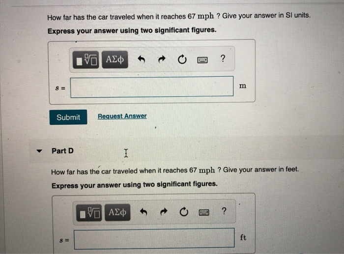 Solved How far has the car traveled when it reaches 67 mph ? | Chegg.com