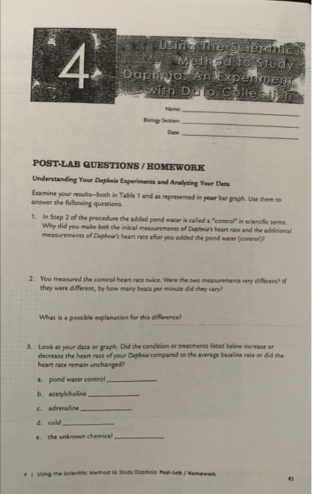 Solved 4. POST-LAB QUESTIONS / HOMEWORK Understanding Your | Chegg.com