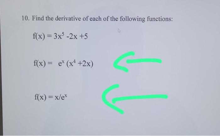 Solved 0. Find the derivative of each of the following | Chegg.com