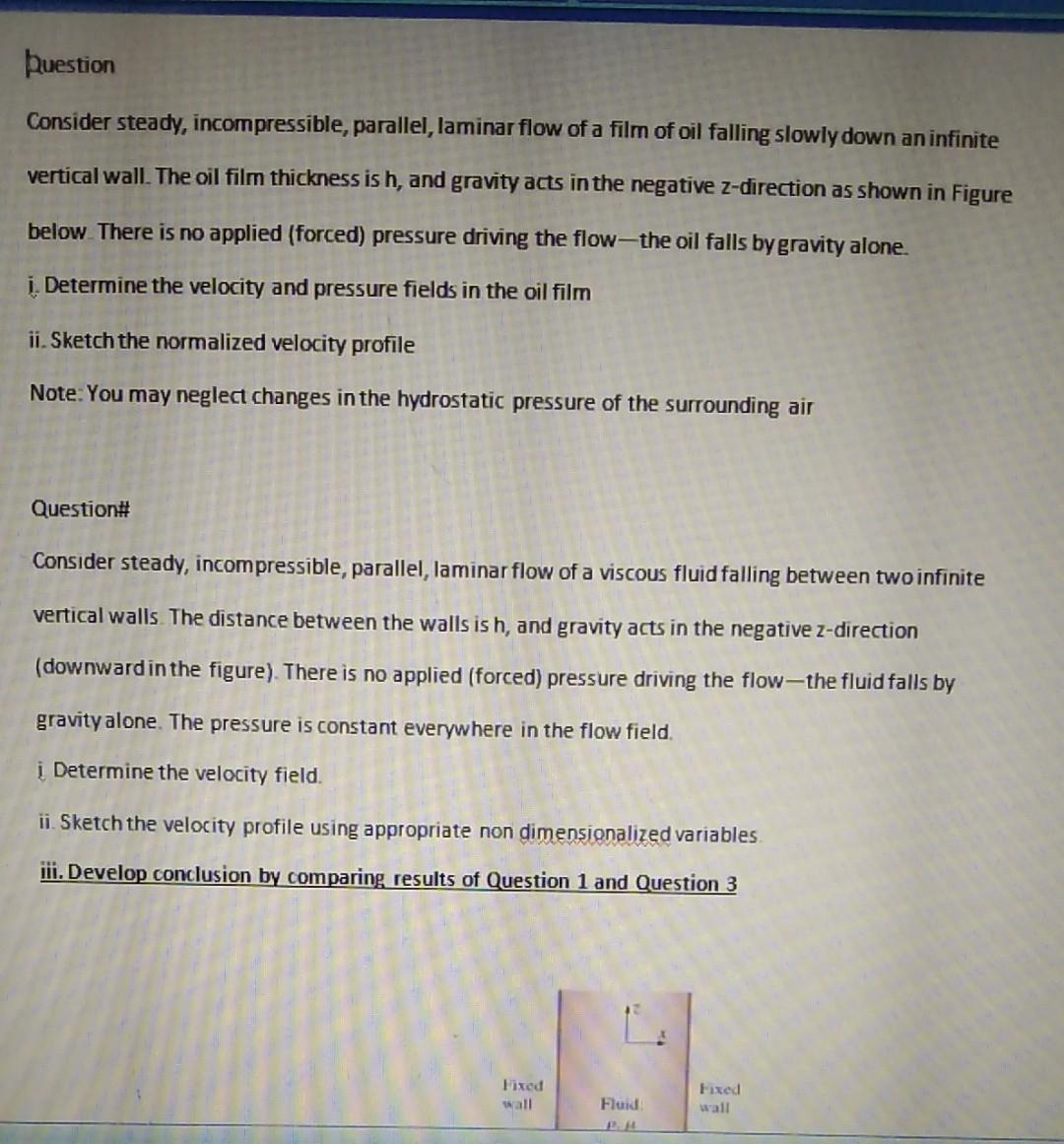 Solved Question Consider steady, incompressible, parallel, | Chegg.com Solved Question Consider steady, incompressible, parallel, | Chegg.com