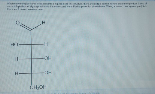 Solved When converting a Fischer Projection into a zig-zag | Chegg.com