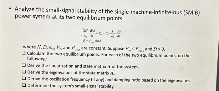 Solved Analyze the small-signal stability of the | Chegg.com