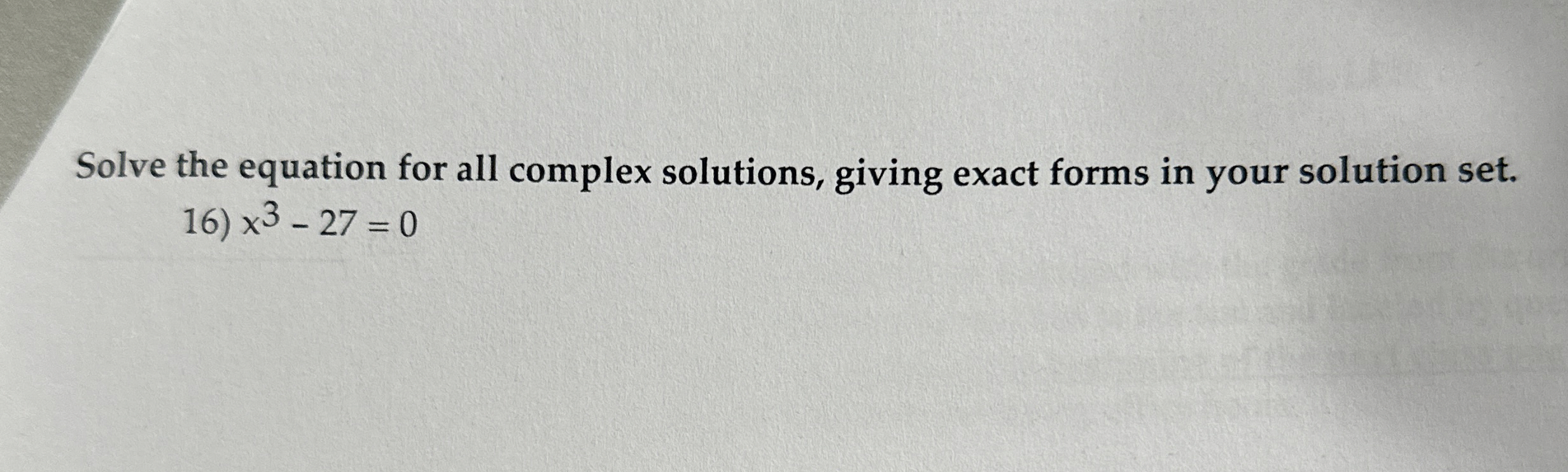Solved Solve the equation for all complex solutions, giving | Chegg.com
