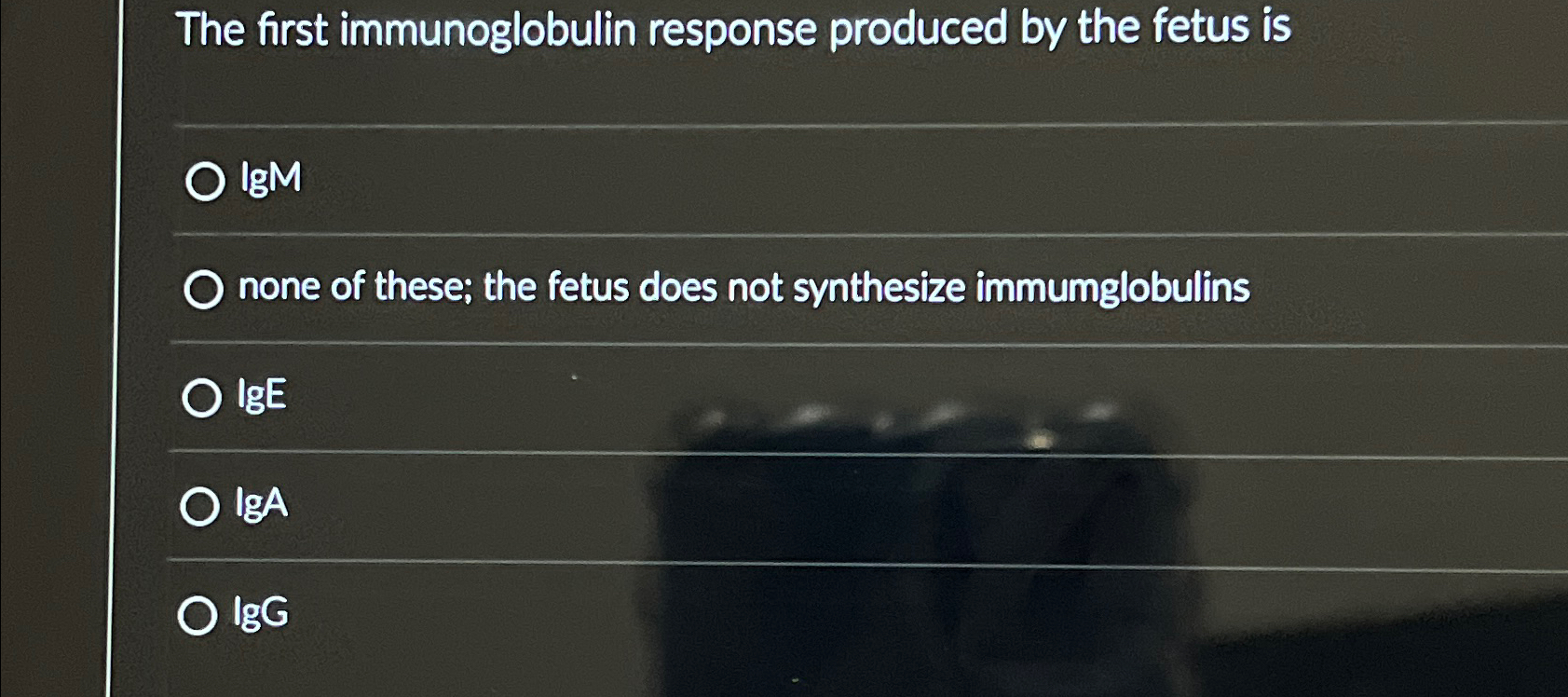 Solved The first immunoglobulin response produced by the | Chegg.com