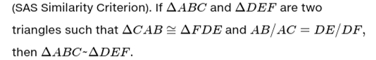 Solved Prove (SAS Similarity Criterion). ﻿If ????ABC ﻿and | Chegg.com