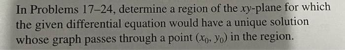 Solved In Problems 17-24, determine a region of the xy-plane | Chegg.com