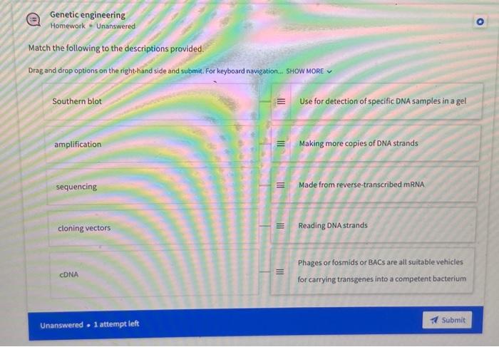 Solved Match The Following To The Descriptions Provided