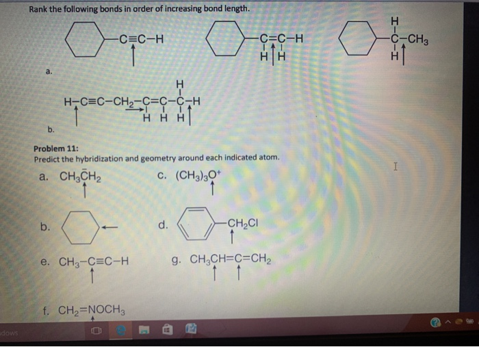 Solved Rank the following bonds in order of increasing bond | Chegg.com