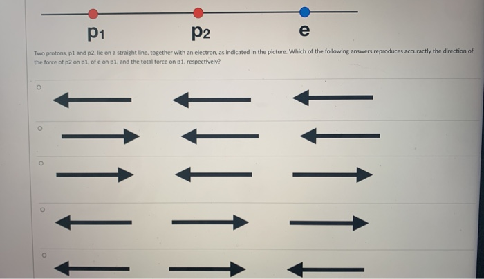 Solved P1 P2 e Two protons, p1 and p2, lie on a straight | Chegg.com