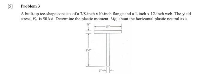 Solved A built-up tee-shape consists of a 7/8-inch ×10-inch | Chegg.com