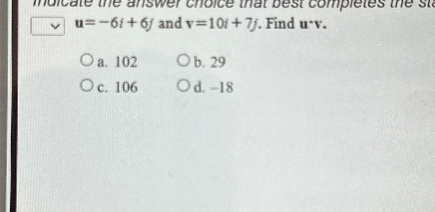 Solved u=-6i+6j ﻿and v=10i+7j. ﻿Find | Chegg.com