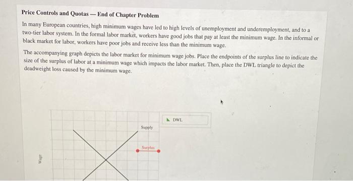 Price Controls and Quotas - End of Chapter Problem In | Chegg.com