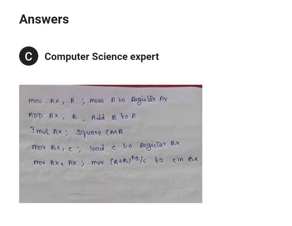 Solved a) Write a 8087 assembly language program to find X= | Chegg.com
