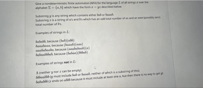 Solved Give A Nondeterministic Finite Automaton Nfa For